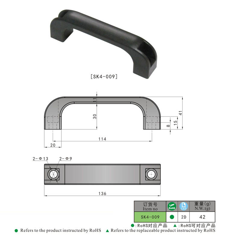 KUNLONG SK4-009 Plastic Cabinet Handle - Buy pull handle, cabinet ...